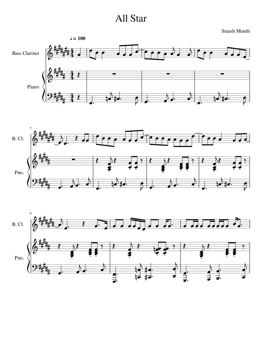 All Star - piano tutorial