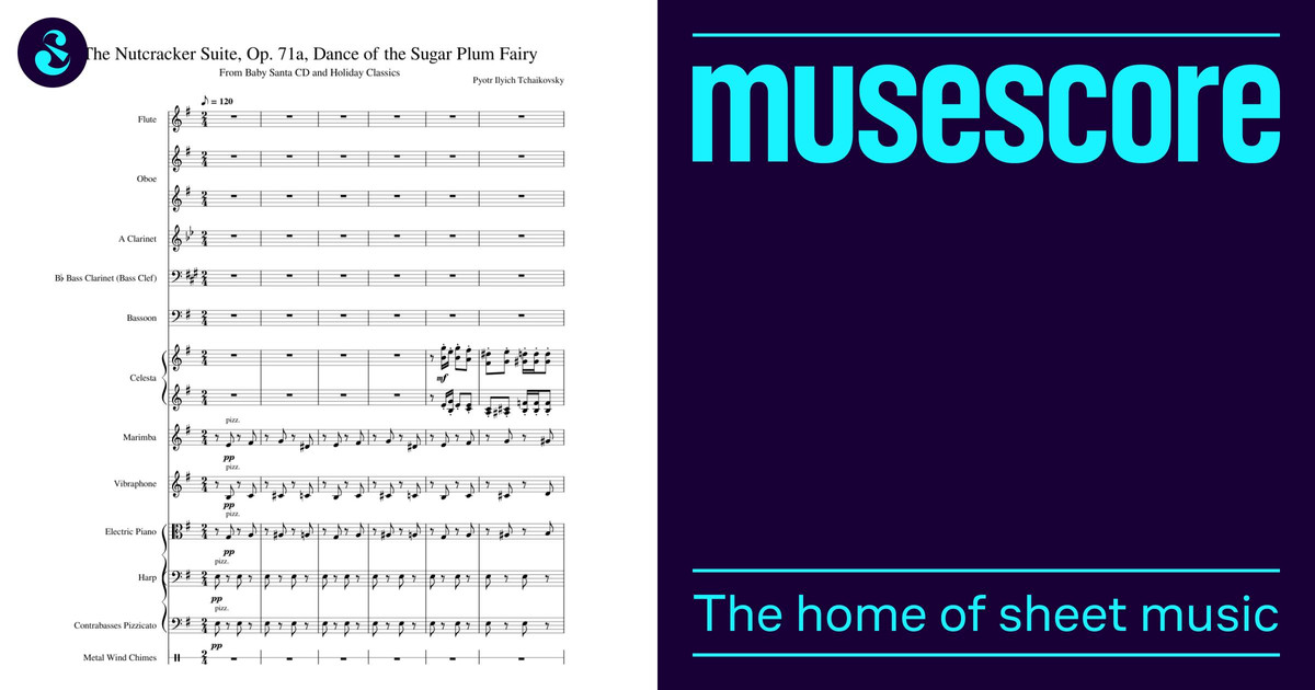 The Nutcracker Suite, Op. 71a, Dance of the Sugar Plum Fairy Sheet Music for Piano, Celesta ...