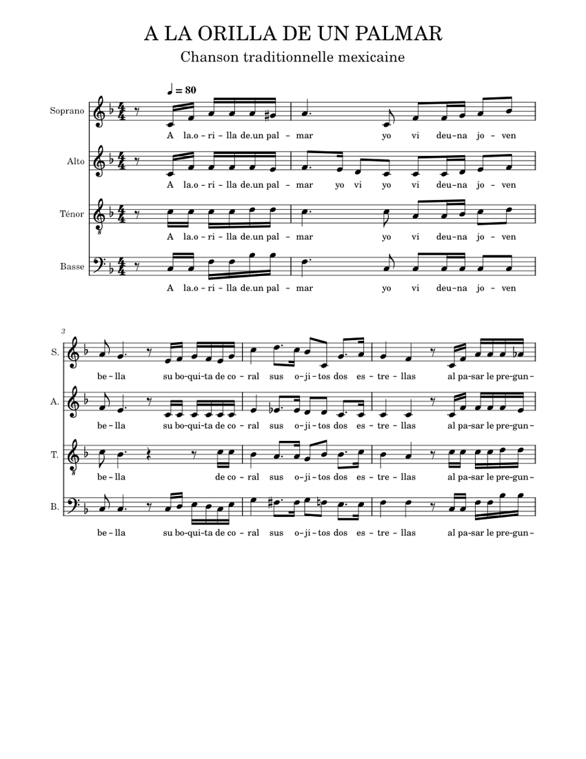 A la orilla de un palmar – Canciones Populares Sheet music for Soprano ...