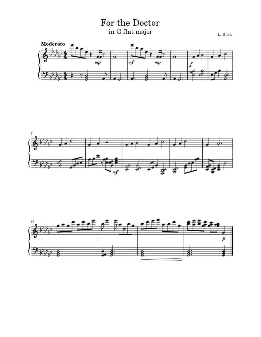 For the Doctor - L. Busk Sheet music for Piano (Solo) Easy | Musescore.com