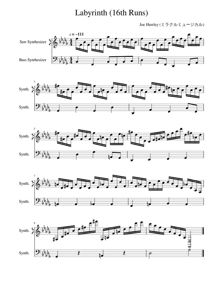 Labyrinth (16th Runs) Sheet music for Bass guitar (Solo) | Musescore.com