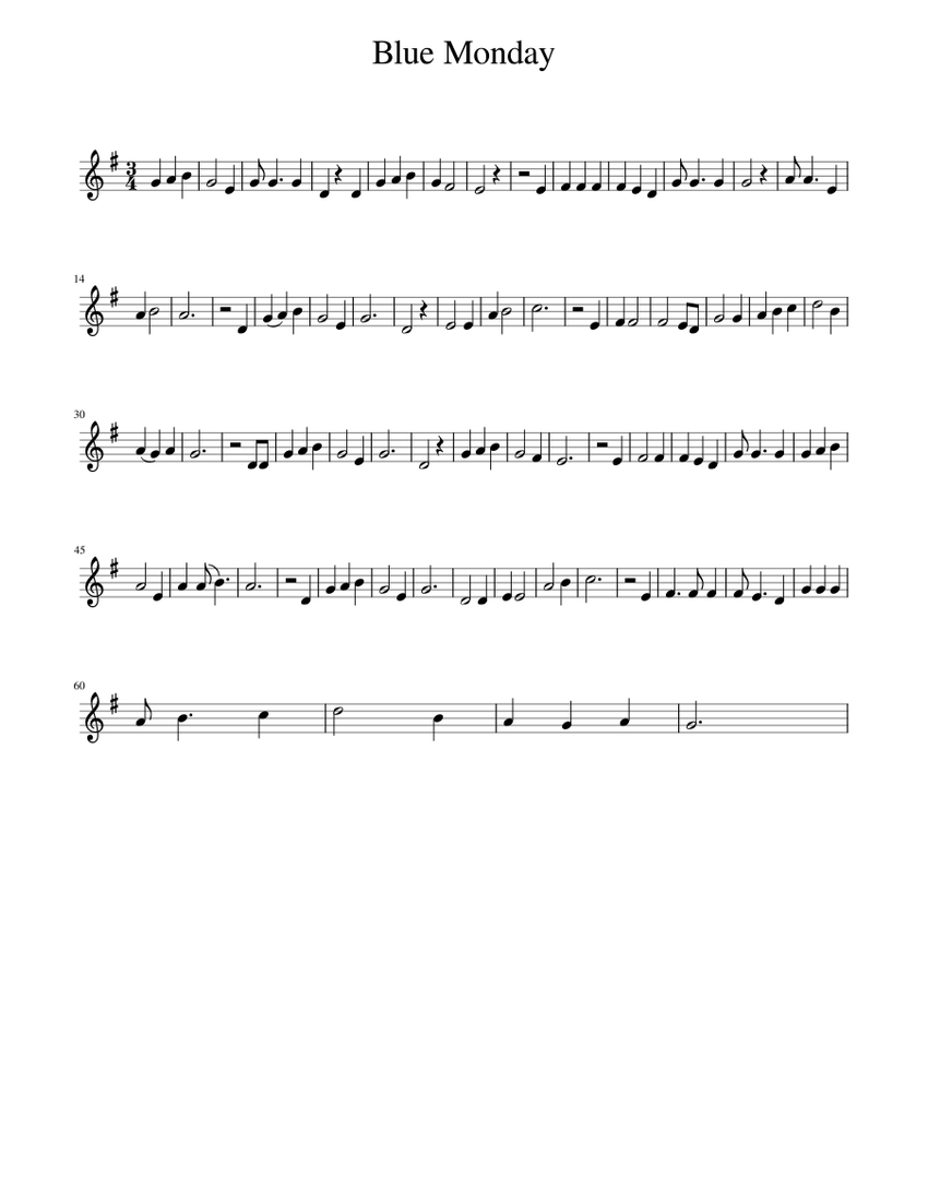 Blue Monday Sheet music for Piano (Solo) | Musescore.com