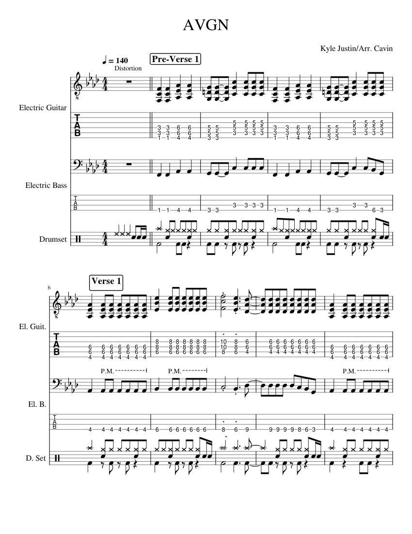 Avgn theme – Kyle Justin AVGN Theme Song Sheet Music and Tab for Guitar ...