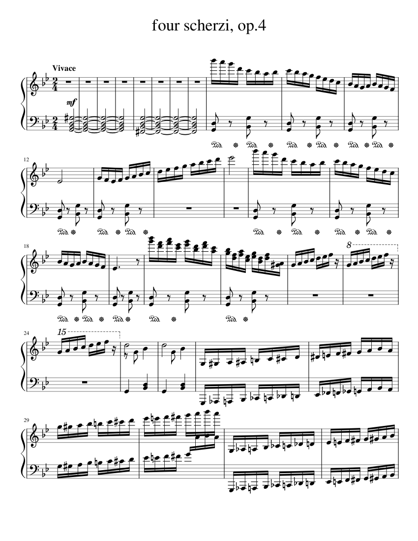 four scherzi, op.4 Sheet music for Piano (Solo) | Musescore.com