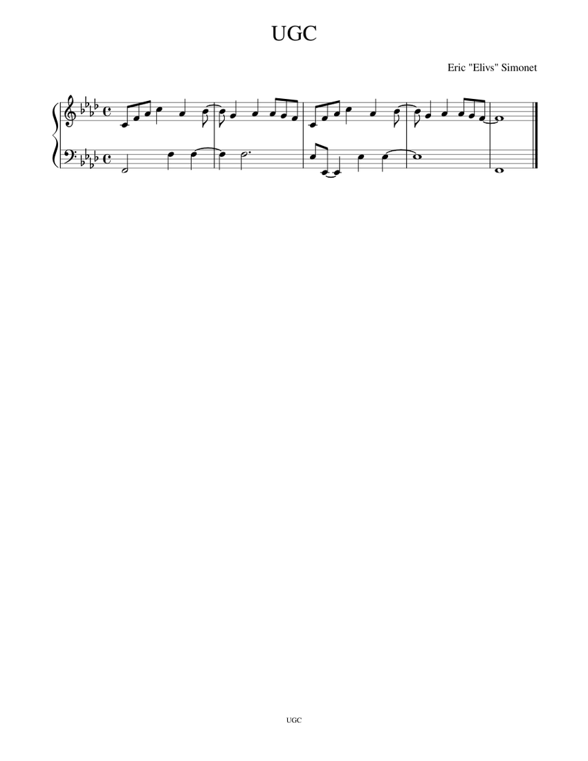 UGC Sheet Music for Piano (Solo) Easy | MuseScore.com