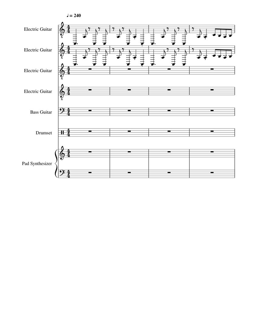 Our first song Sheet music for Guitar, Bass guitar, Drum group ...