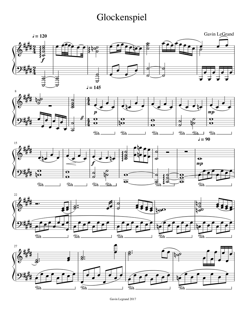 Glockenspiel Sheet music for Piano (Solo) | Musescore.com