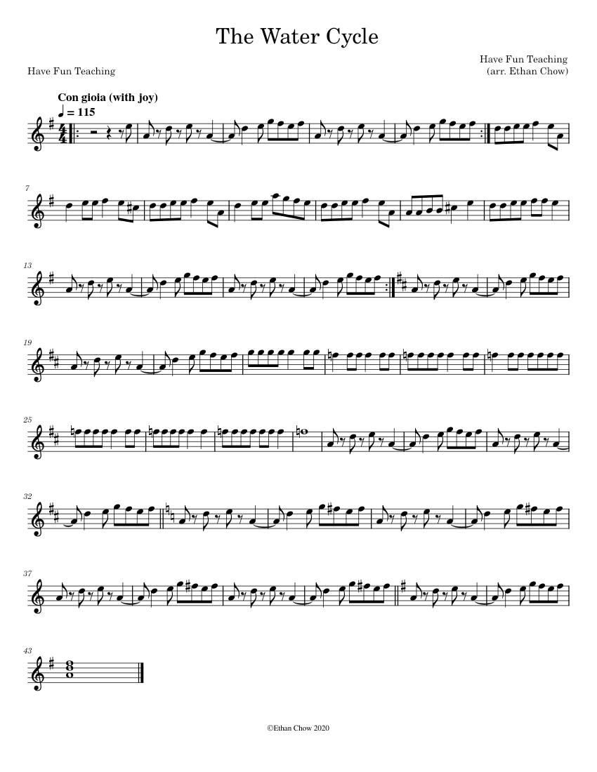 The Water Cycle Sheet Music for Piano (Solo) easy | MuseScore.com