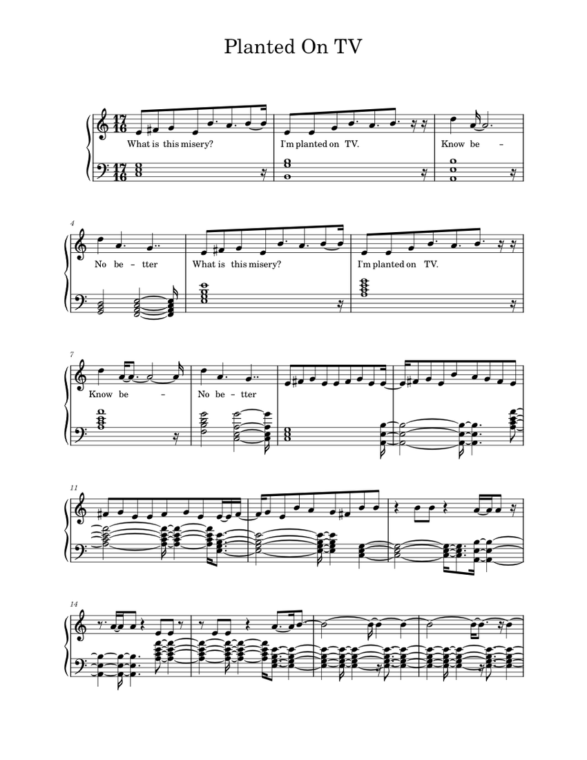 Planted On TV Sheet music for Piano (Solo) | Musescore.com