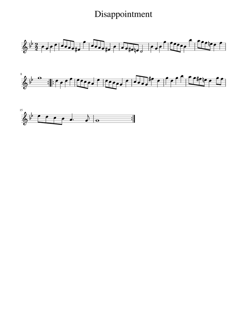 Disappointment Sheet music for Piano (Solo) Easy | Musescore.com