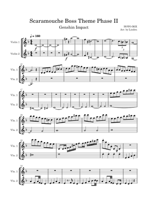 Scaramouche Boss Theme Phase II – HOYO-MiX from Genshin Impact Sheet ...