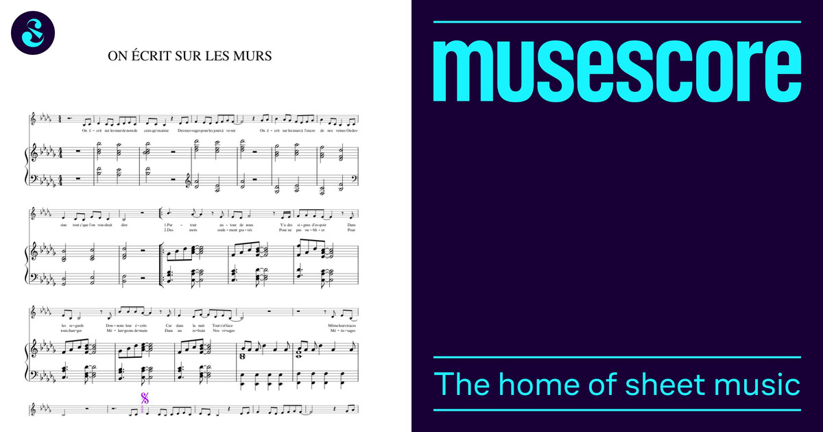 On écrit sur les murs – Kids United Sheet music for Piano, Synthesizer ...