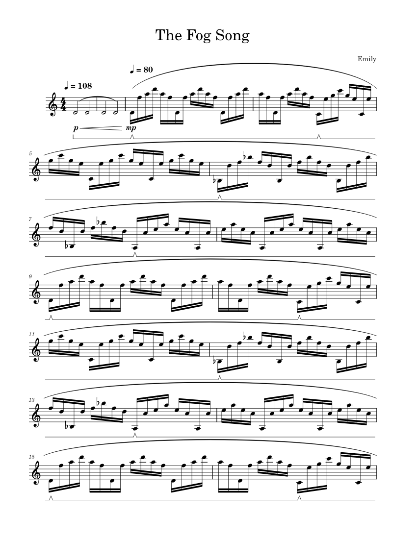 The Fog Song Sheet Music for Piano (Solo) Easy | MuseScore.com