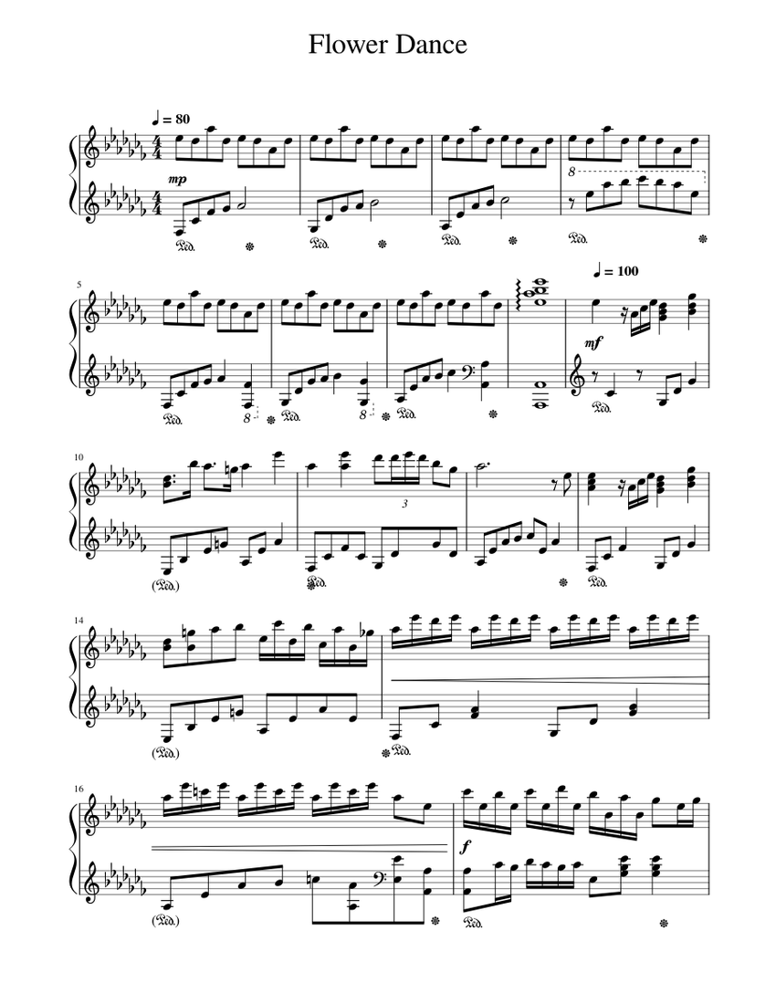 Flower dance – DJ Okawari Flower Dance Sheet music for Piano (Solo ...