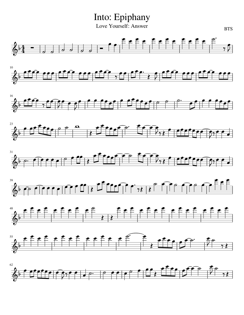 Intro: Epiphany by BTS Jin (For Flute) Sheet Music for Flute (Solo ...