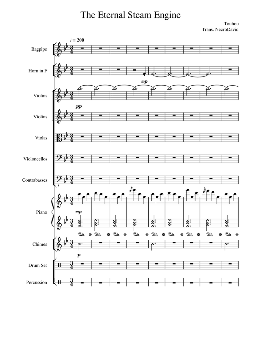 The Eternal Steam Engine Sheet Music for Piano, French horn, Strings ...
