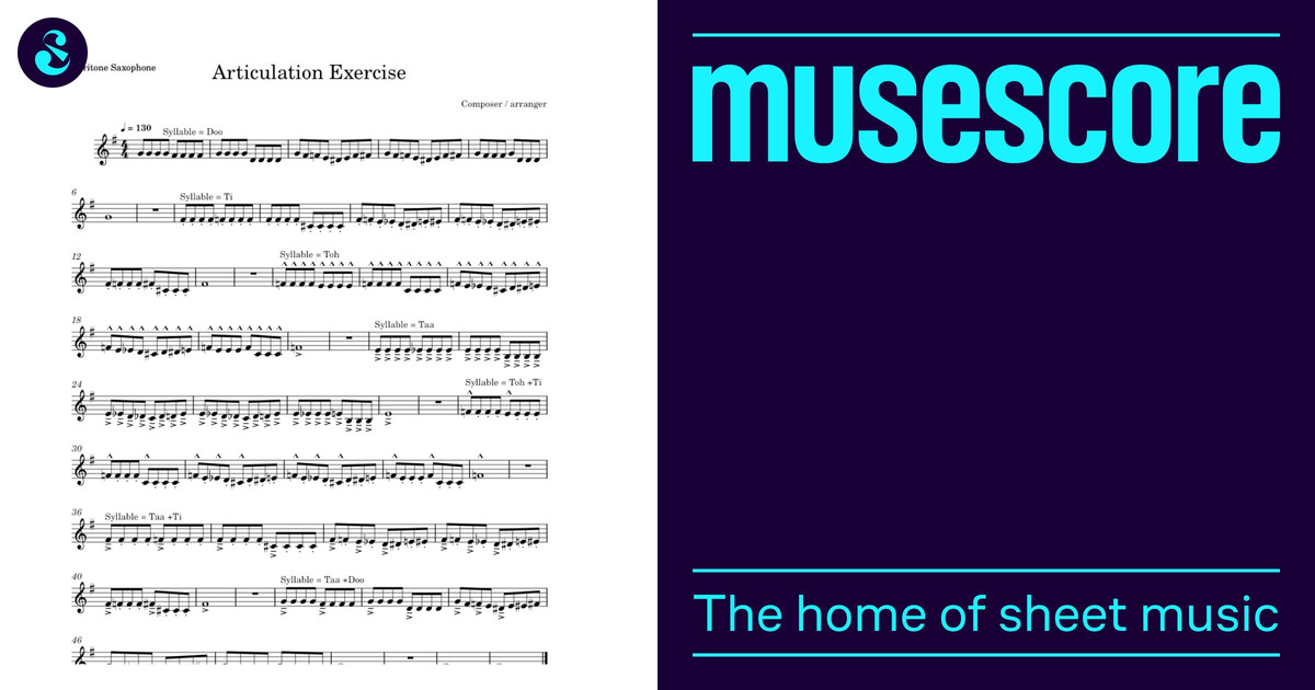 Articulation Exercise-Baritone_Saxophone-Baritone_Saxophone.mxl Sheet ...