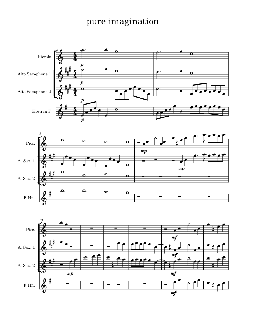 Pure Imagination – Leslie Bricusse pure imagination Sheet music for ...