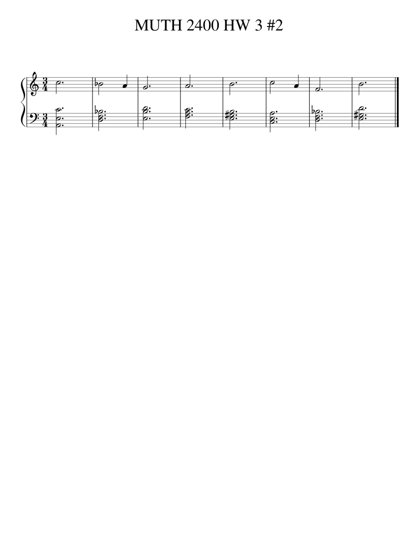 MUTH 2400 HW 3 #2 Sheet music for Piano (Solo) Easy | Musescore.com