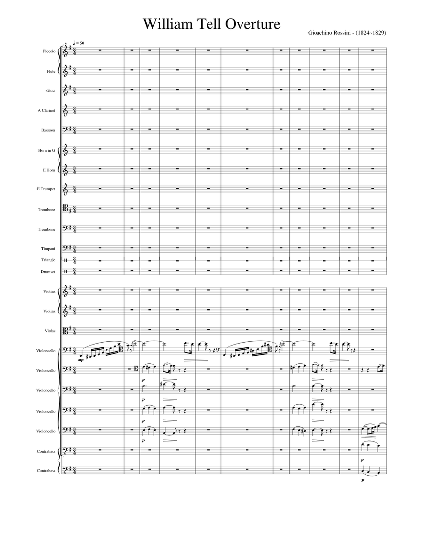 William Tell Overture – Gioacchino Rossini Sheet music for Trombone ...