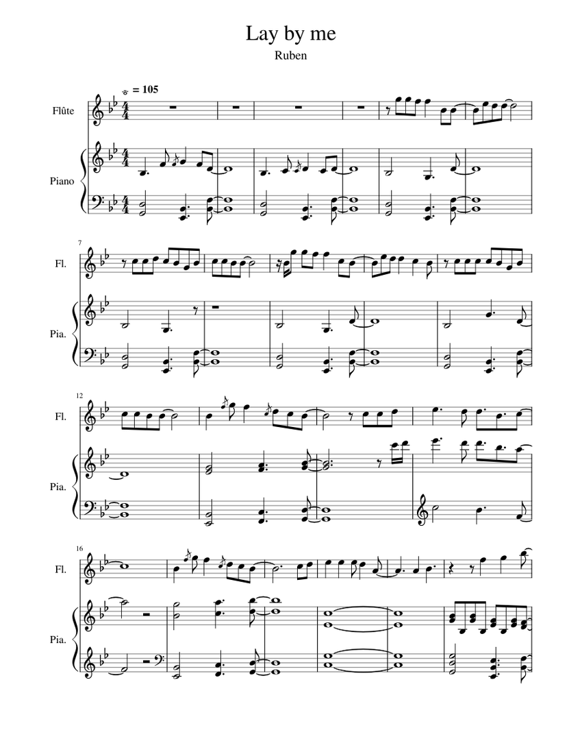 Lay by me /!\ UNFINISHED Sheet music for Piano, Flute (Solo ...