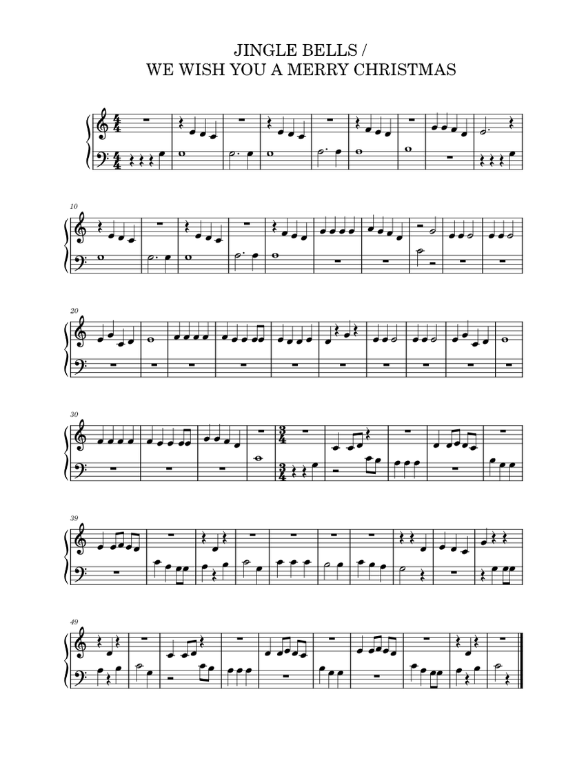 CHRISTMAS MEDLEY – Traditional JINGLE BELLS / WE WISH YOU A MERRY ...