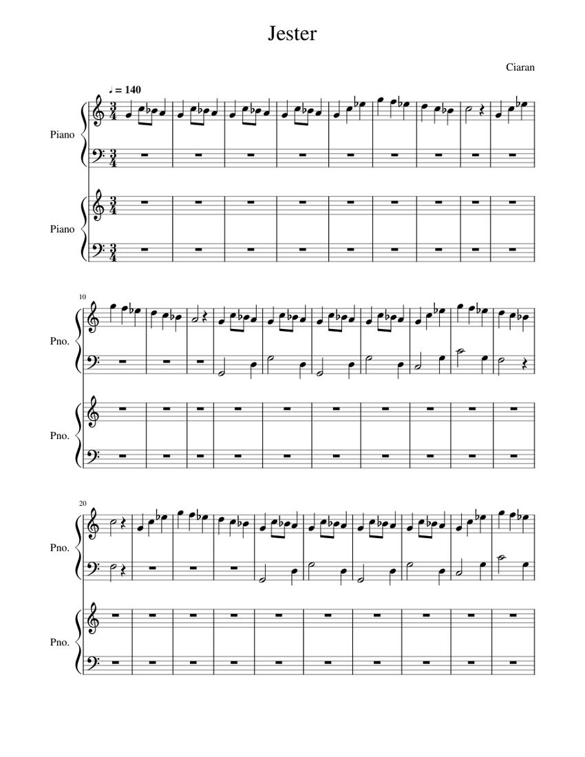 Jester - piano tutorial