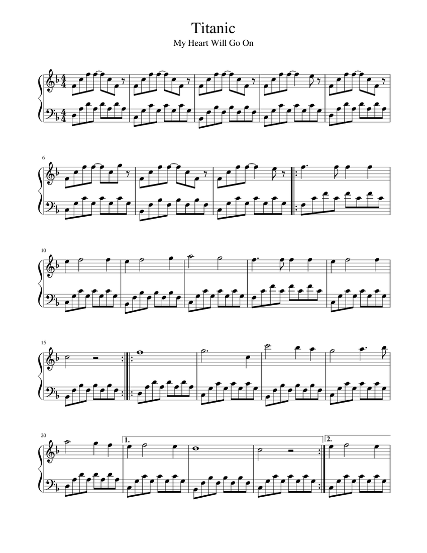 Titanic Sheet music for Piano (Solo) Easy | Musescore.com