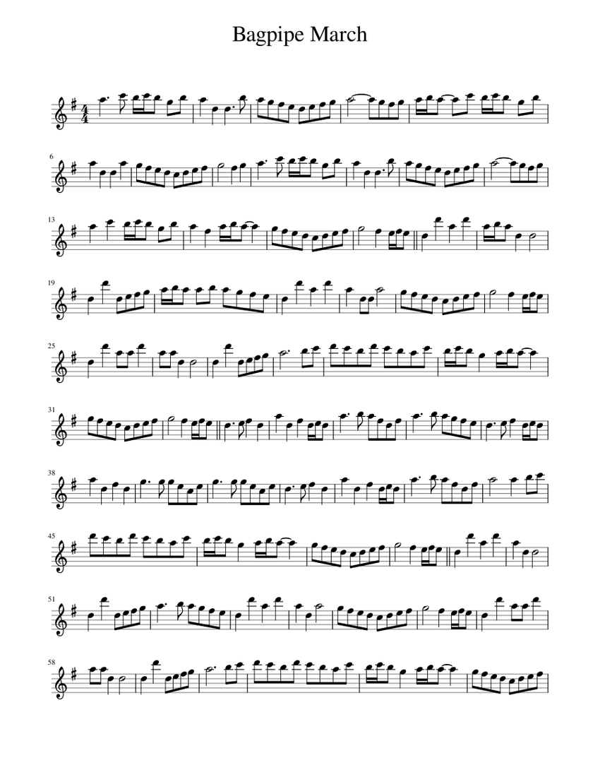 Bagpipe March Sheet music for Piano (Solo) | Musescore.com