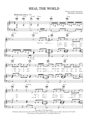 Play Official version of Heal the world Sheet Music by Michael Jackson ...