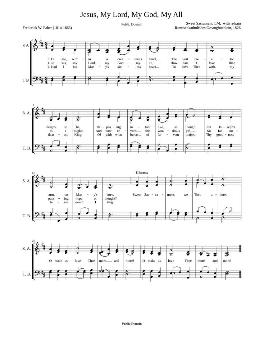 Jesus My Lord, My God, My All Sheet music for Piano, Soprano (Piano ...