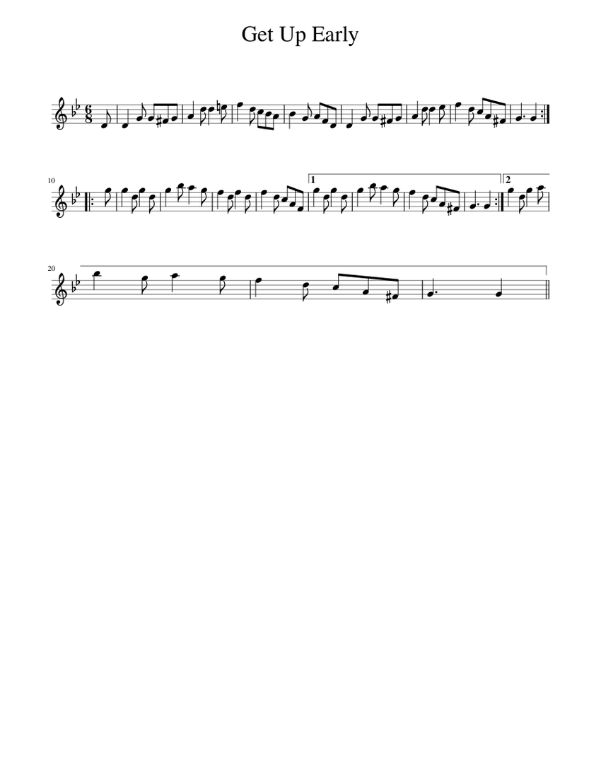 Get Up Early Sheet Music For Piano Solo Musescore get-up-early-sheet-music-for-piano-solo-musescore