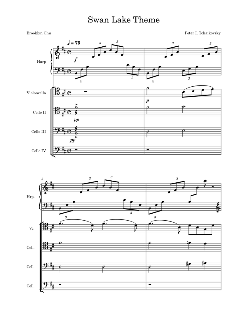 Swan Lake (ballet), Op.20 – Pyotr Ilyich Tchaikovsky Swan Lake Score ...