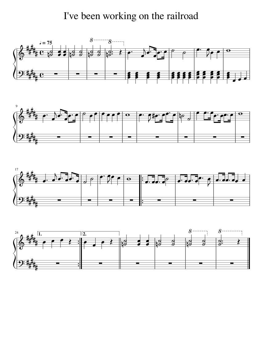 I've_been_working_on_the_railroad Sheet music for Piano (Solo) Easy ...