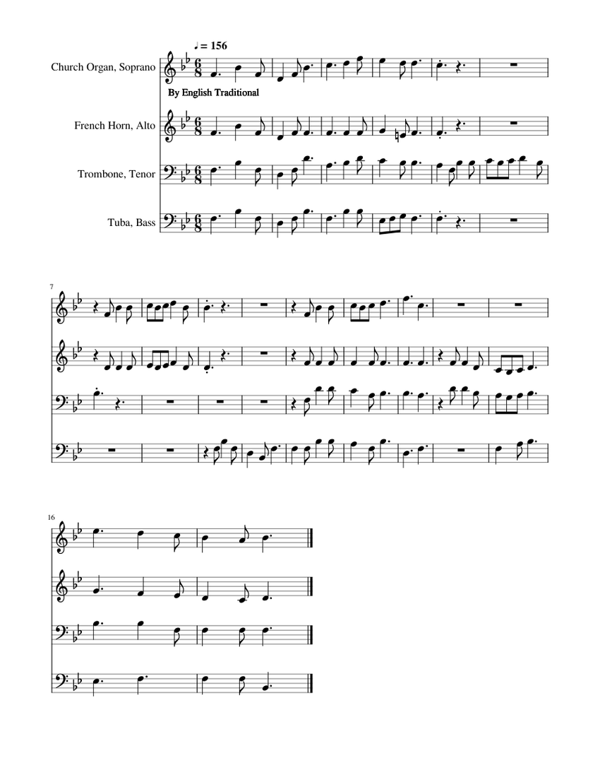 Come Tune Your Cheerful Voice Sheet music for Organ, French horn ...