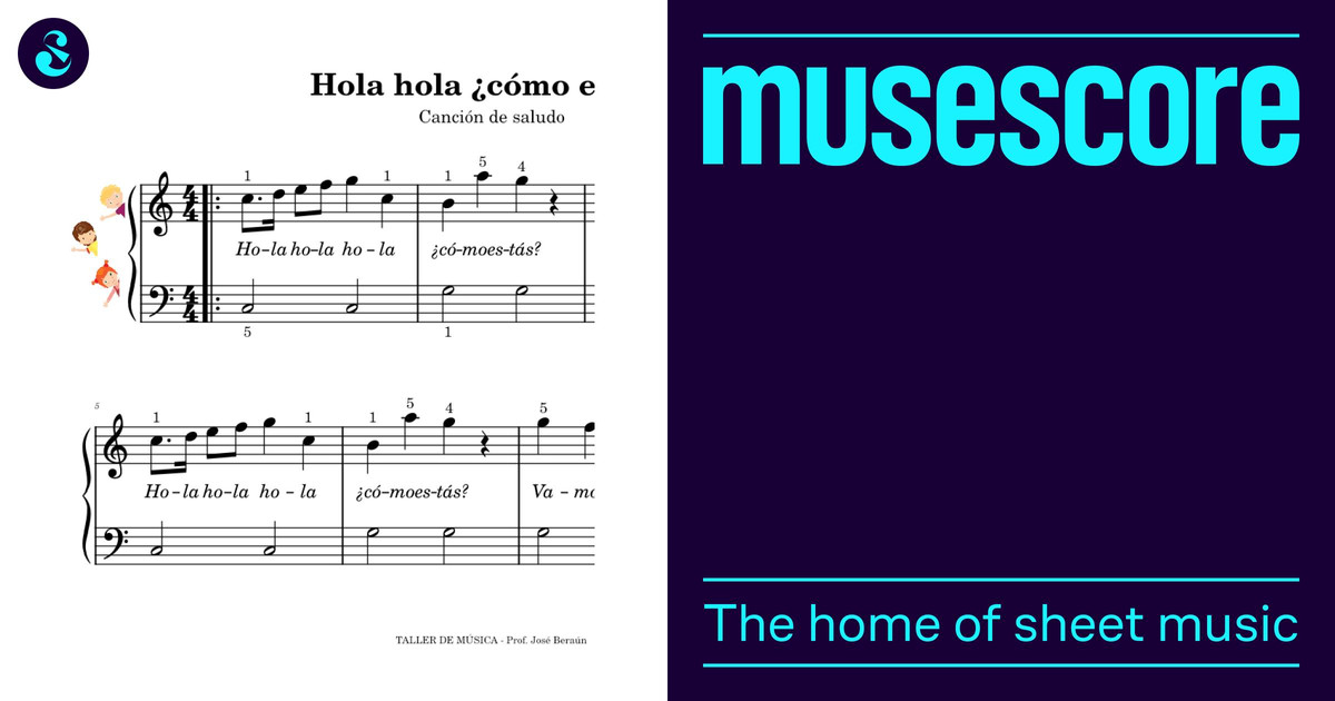 Hola hola como estas – Canciones Infantiles Sheet Music for Piano (Solo ...