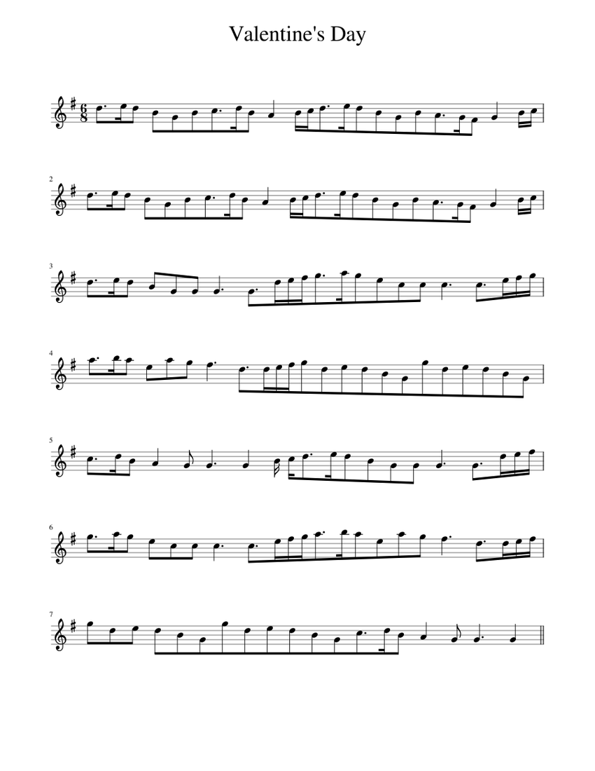 Valentine's Day Sheet Music for Piano (Solo) Easy | MuseScore.com
