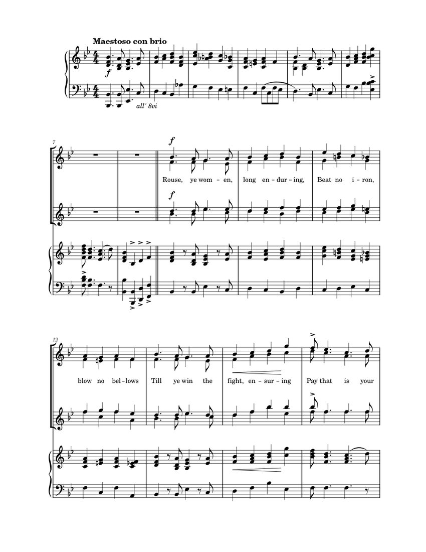 Rouse, Ye Women – Anon Rouse, Ye Women Sheet music for Piano, Flute ...