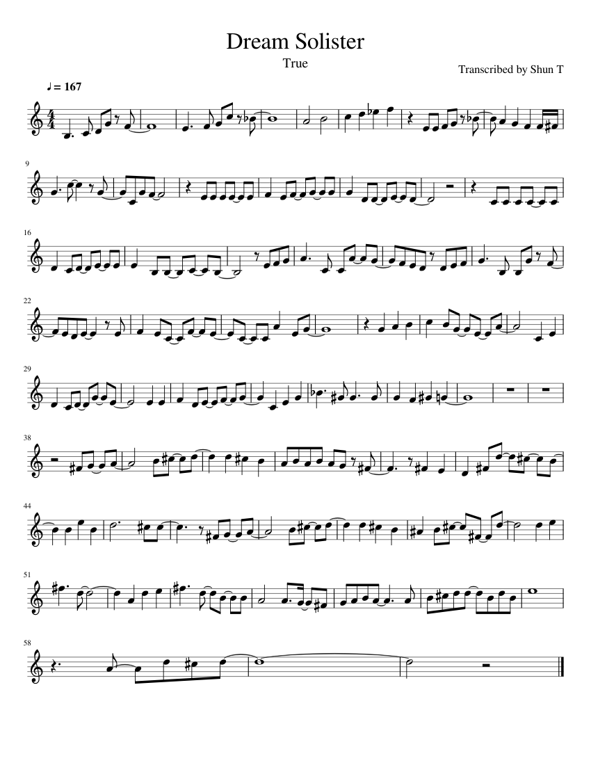 Dream Solister Sheet Music for Clarinet in b-flat (Solo) | MuseScore.com