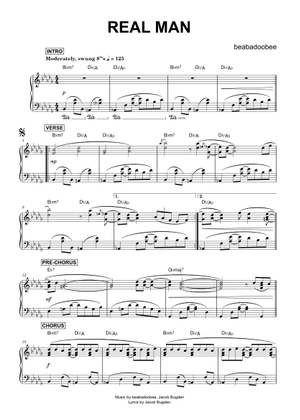 Real Man – Beabadoobee Sheet Music for Piano (Solo) easy | MuseScore.com