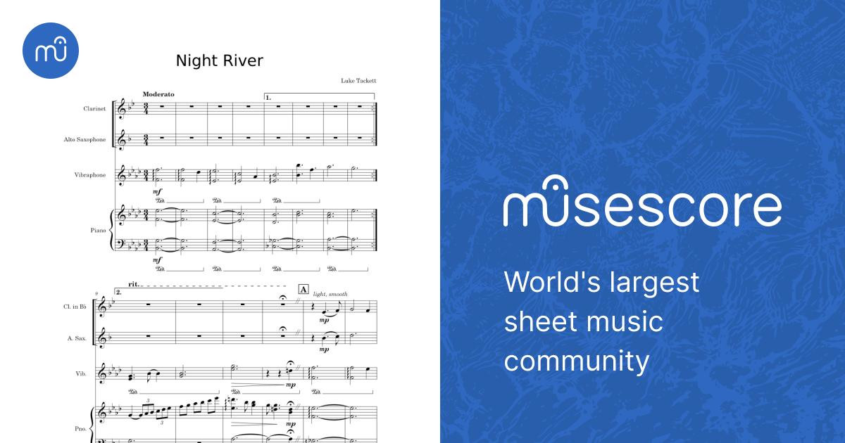 Night River Sheet music for Piano, Saxophone alto, Vibraphone, Clarinet ...