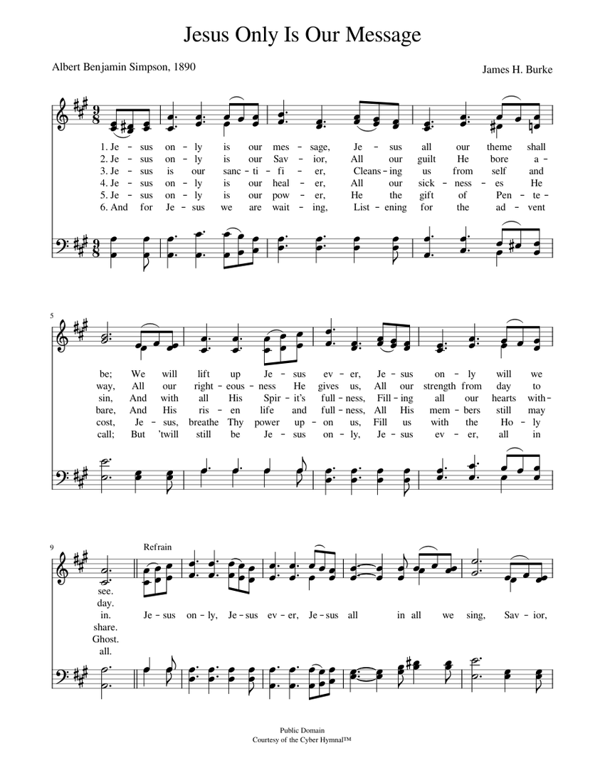 Jesus only is our message - James H. Burke Sheet music for Piano (Piano ...