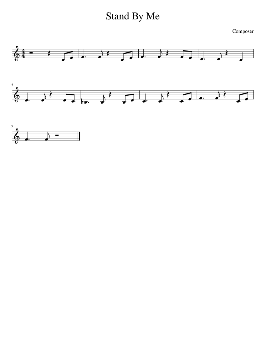 Stand By Me easy piano Sheet music for Piano (Solo) | Musescore.com