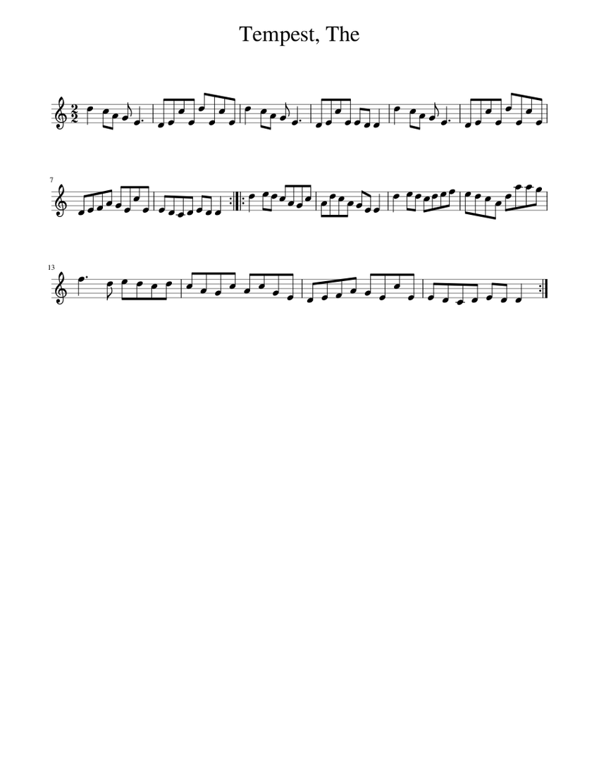 The Tempest Sheet music for Piano (Solo) Easy | Musescore.com