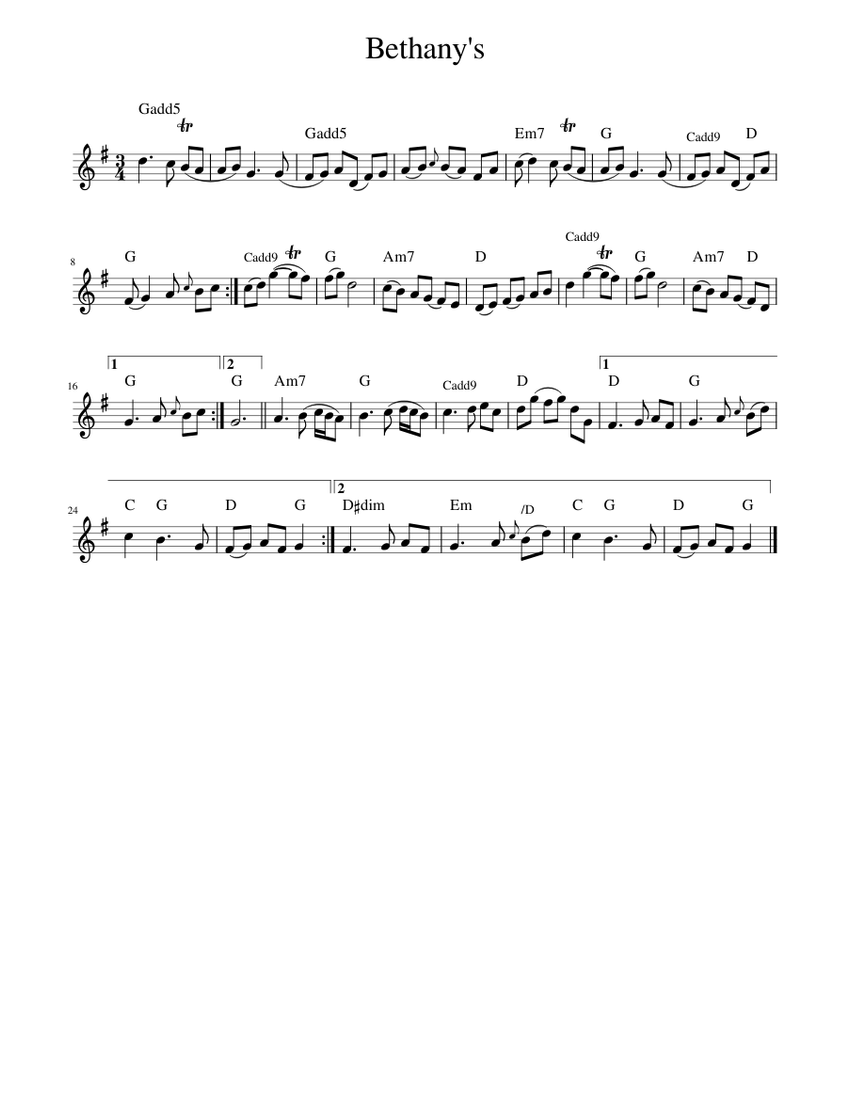 Bethany's Sheet music for Piano (Solo) Easy | Musescore.com