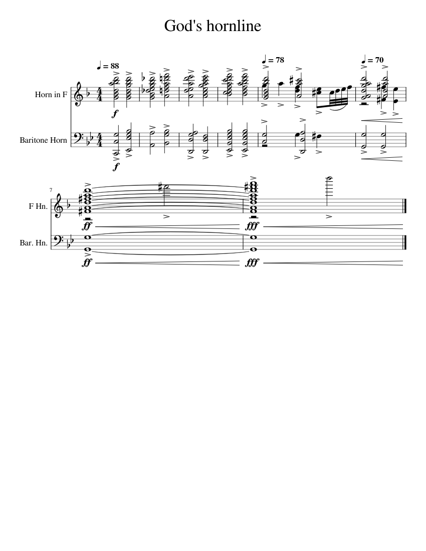 God's hornline Sheet music for French horn, Baritone horn (Brass Duet ...