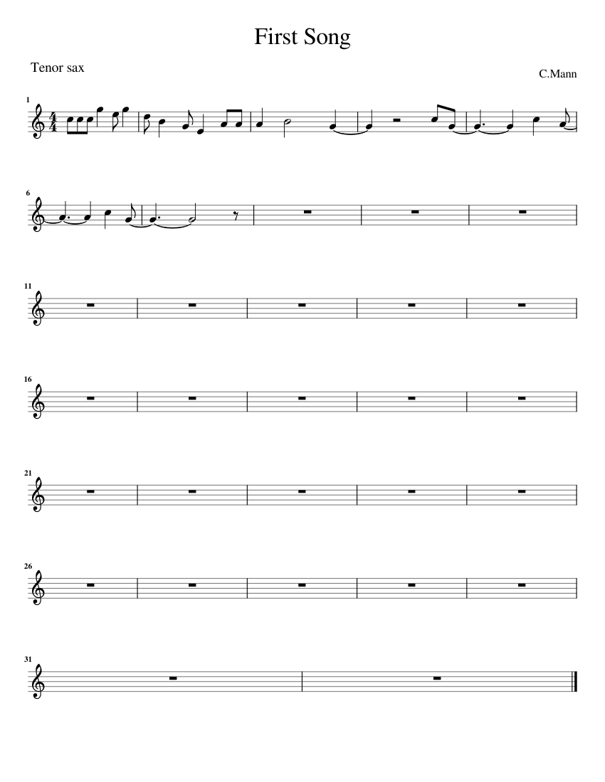 First Song Sheet music for Piano (Solo) Easy | Musescore.com