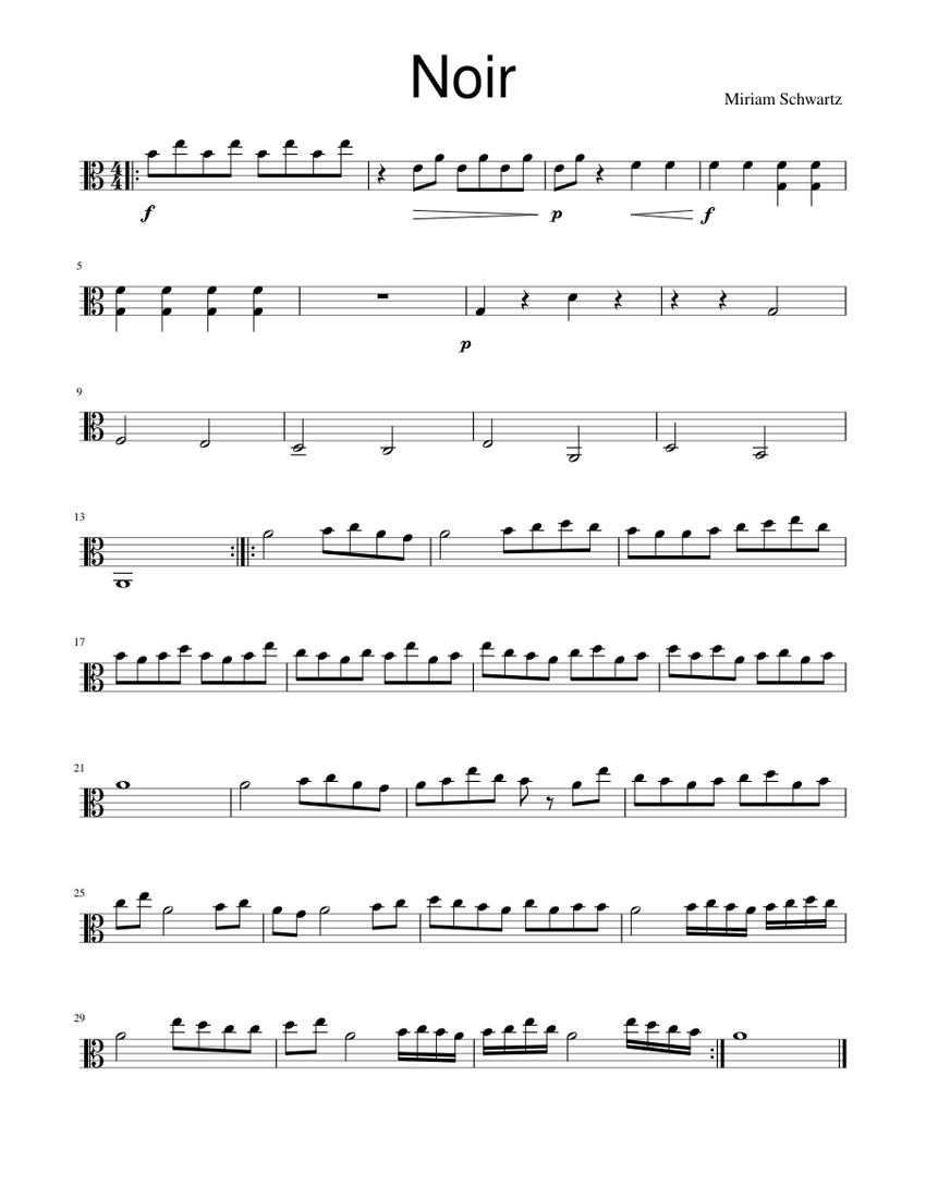 Noir Sheet music for Piano (Solo) Easy | Musescore.com