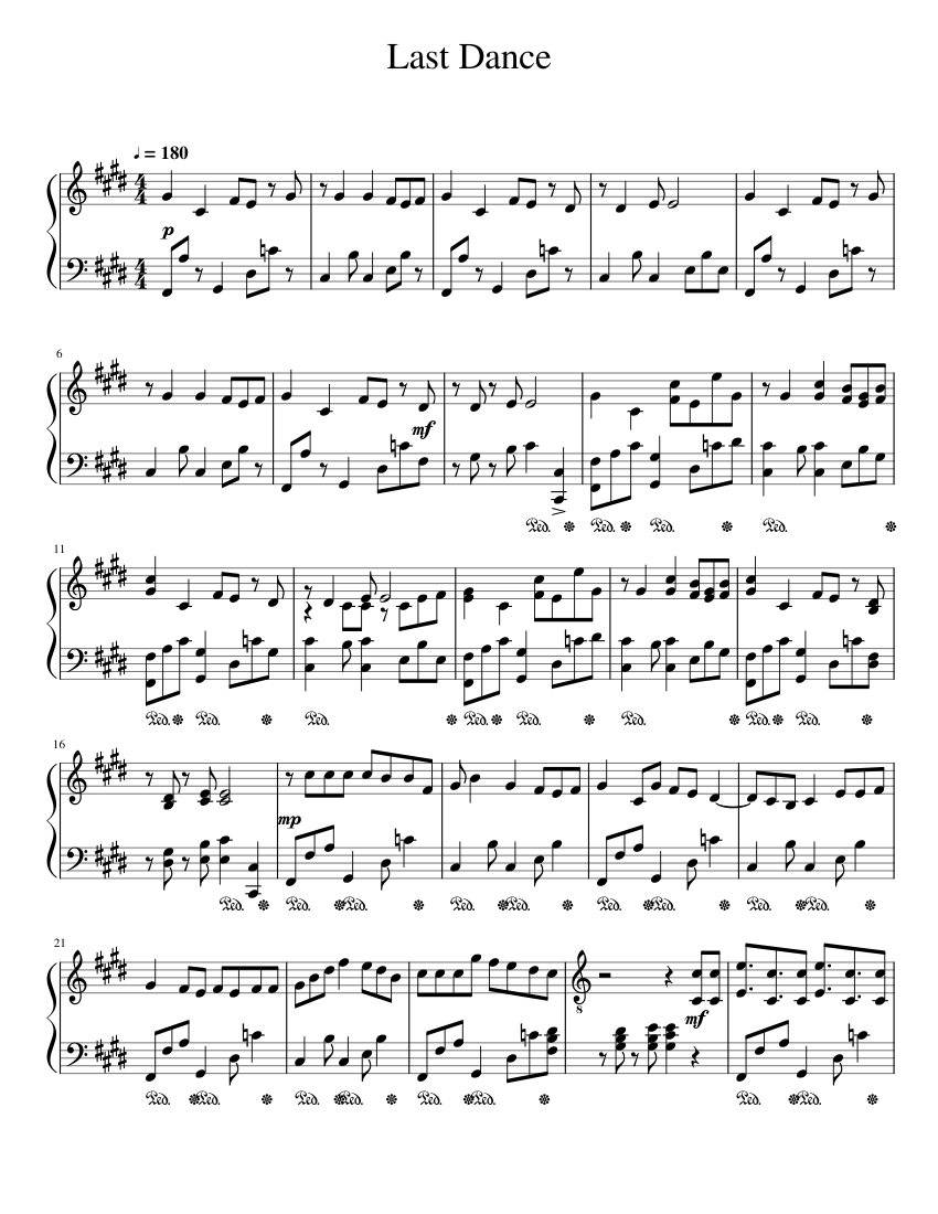 Last_Dance Sheet music for Piano (Solo) | Musescore.com