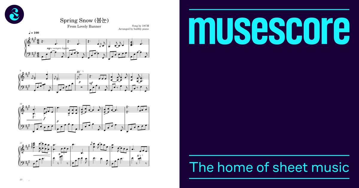 Spring Snow – 10cm Sheet Music for Piano (Solo) | MuseScore.com